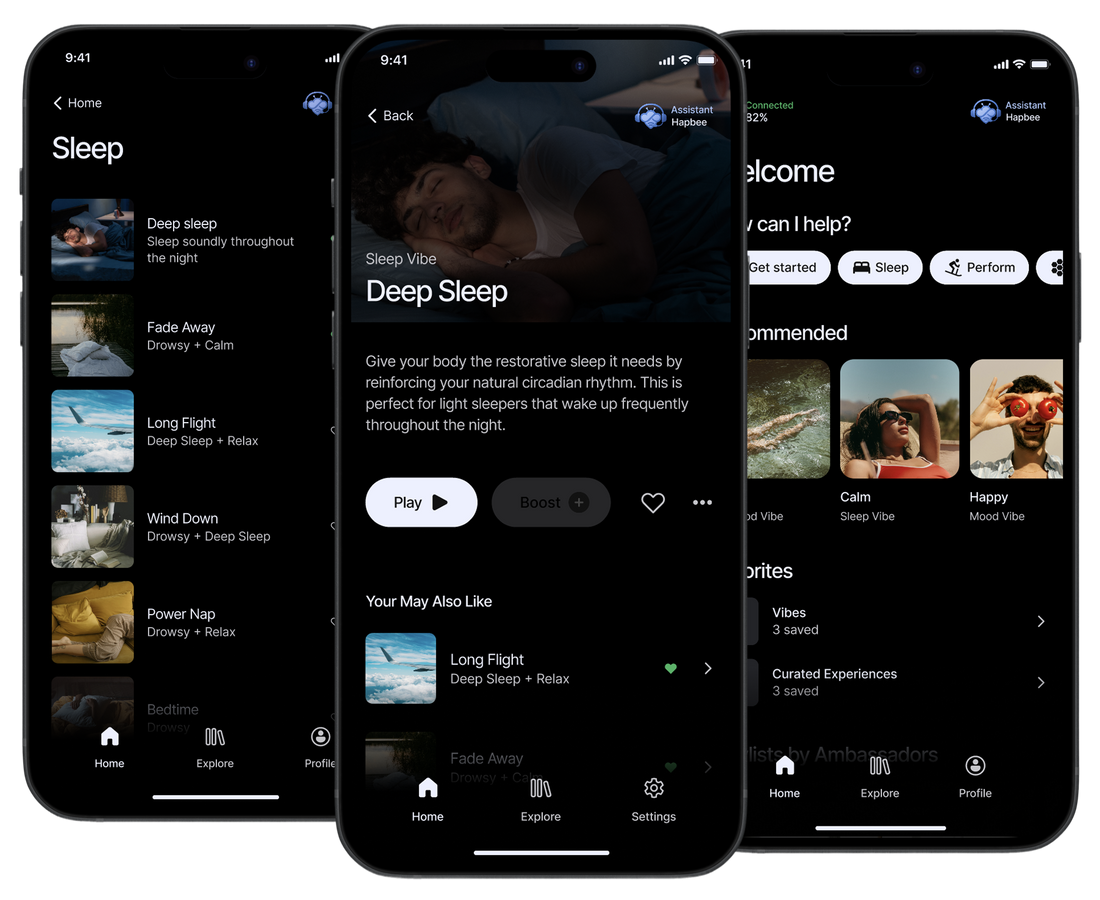 Hapbee Sleep Pad – Boost REM Sleep, Improve Sleep Score, Drug-Free